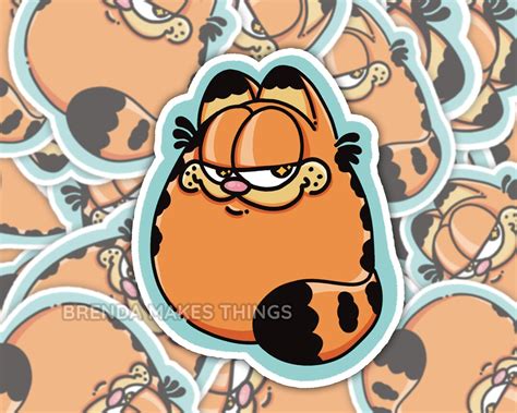 Garfield Squishmallow Vinyl Sticker Etsy
