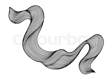 Wave Hair Line Curl Monochrome Stock Vector Colourbox