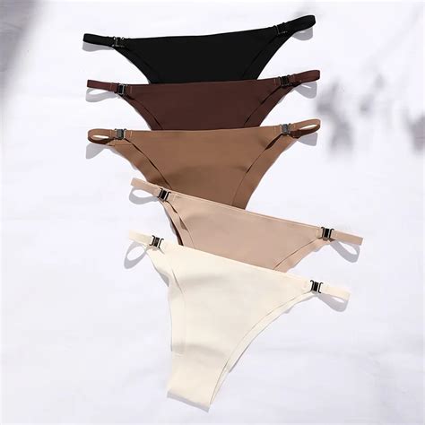 Tangas Sexys Con Hebilla Lateral Para Mujer Tanga De Cintur N Fino Sin Costuras Suave Seda