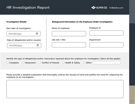 Hr Investigation Report Template Venngage