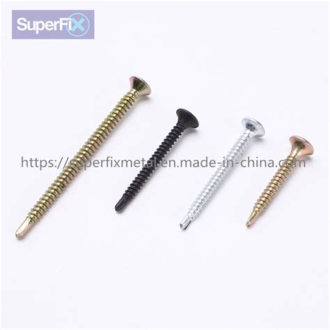 Strong Phillips Bugle Head Self Drilling Screws Zinc Fine Thread Black