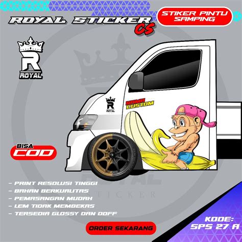 Jual Decal Pintu Samping Granmax Desain Monyet Naek Pisang Terbaru