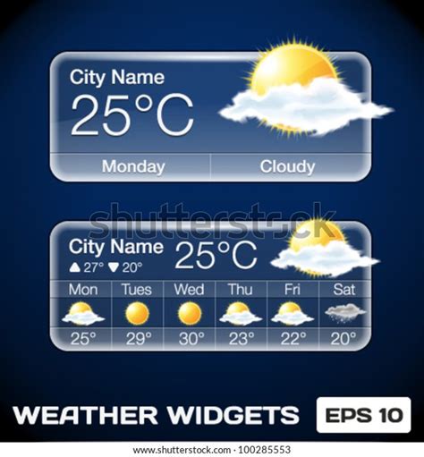 Vector Weather Widgets Stock Vector Royalty Free 100285553