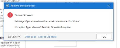 Start Job Operation Returned An Invalid Status Code Forbidden Help Uipath Community Forum