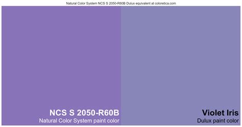 Natural Color System Ncs S 2050 R60b Dulux Equivalent Violet Iris