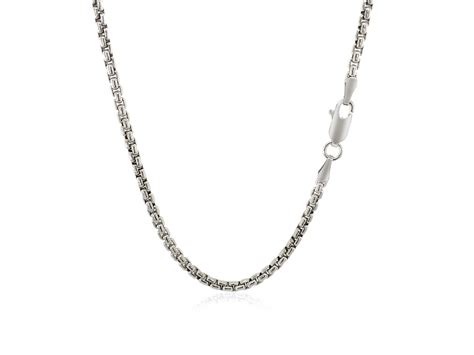 Sterling Silver Rhodium Plated Round Box Chain 220 Mm Richard