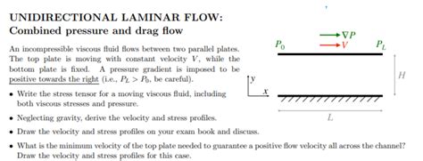Solved Unidirectional Laminar Flow Combined Pressure And
