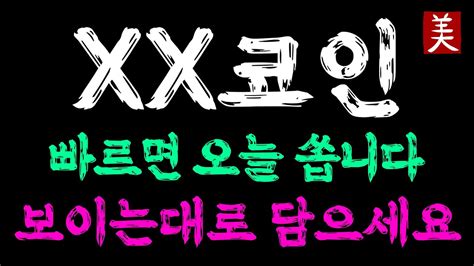 Xx코인 안쏘면 채널 지울게요 단기 급등 수익 절대 놓치지 마세요 Youtube