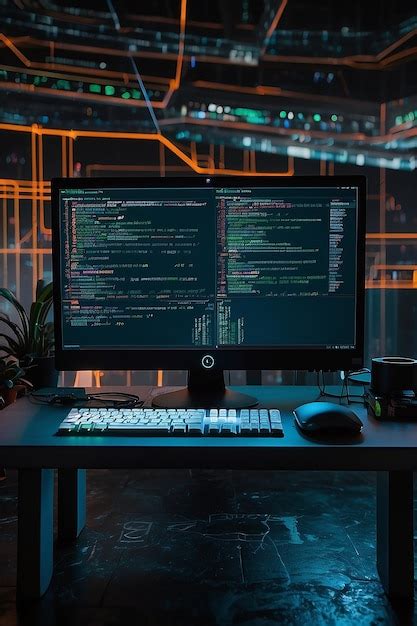 Premium Photo Title Futuristic Linux Terminal Dynamic Screen Display