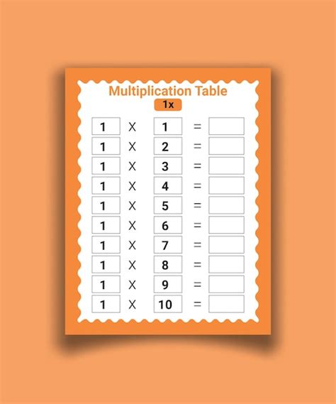 Premium Vector Multiplication Table By 1 With A Task To Consolidate The Knowledge Of