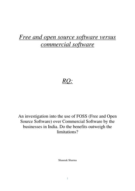 Pdf An Investigation Into The Use Of Foss Free And Open Source