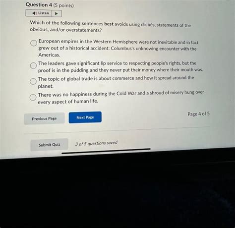 Select The Sentence Below That Best Avoids