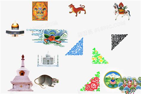 多种藏族元素藏族图案矢量图片免费下载 PNG素材 编号vgpinpoop 图精灵