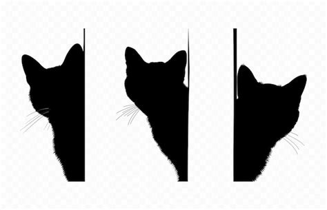 Black Cat Peeking Silhouette Clipart Cute Cat Silhouettes Vector Premium Ai Generated Vector