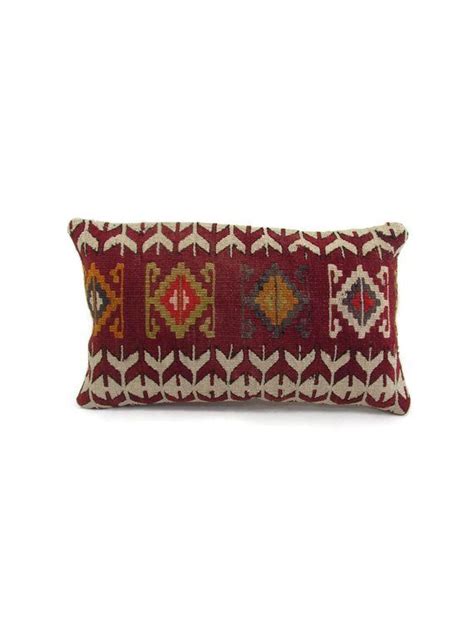 Kilim Pillow Lumbar Pillow Cover 12x20 Throw Pillow Bohemian Etsy