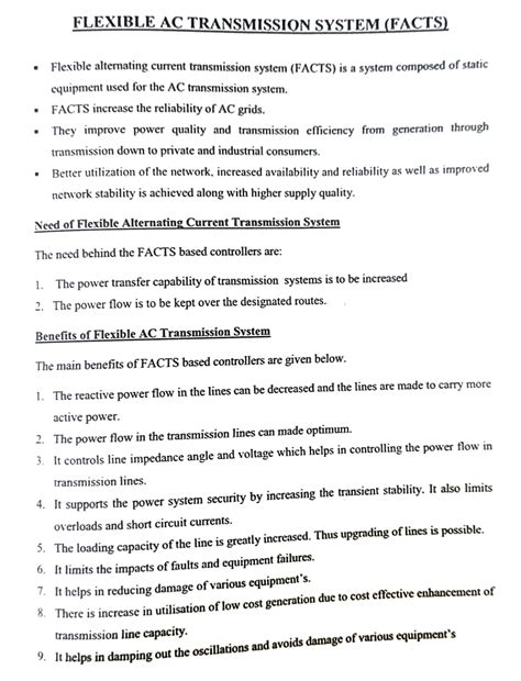 Flexible AC Transmission System Power Generation Transmission And Protection Studocu