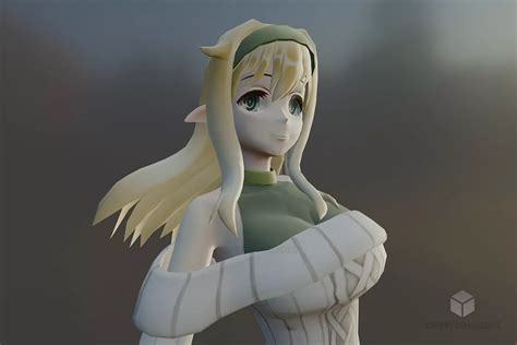 Beautiful Elf Girl Cartoon Character Free 3d Model Blend C4d Dae