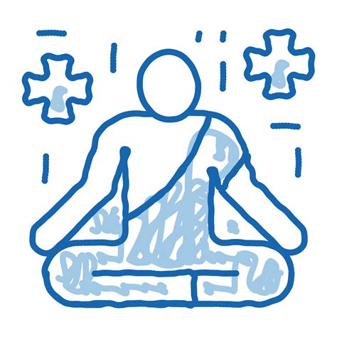 Yoga Men For Healing Doodle Icon Hand Drawn Illustration