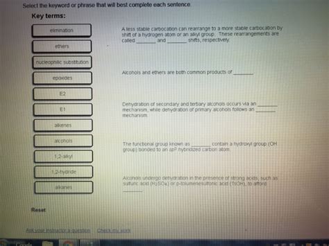 Solved Select The Keyword Or Phrase That Will Best Complete Chegg