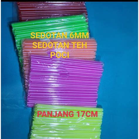 Jual Sedotan 6mm Sedotan Bubble Kecil Teh Poci Jus Isi 50 Batang