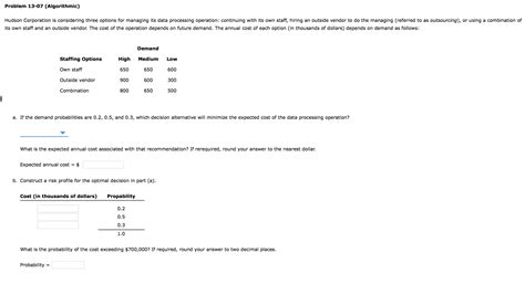 solved problem 13 07 algorithmic hudson corporation is