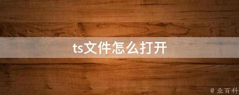 ts文件怎么打开 业百科