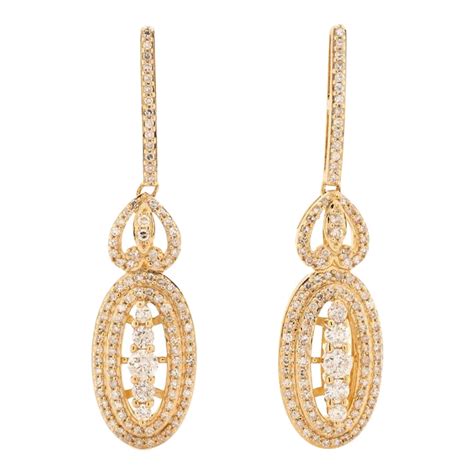 Ladies 14k Yellow Gold Earrings For Sale At 1stdibs