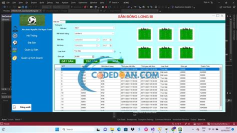 Source Code Phần Mềm Quản Lý Sân Bóng Đá Mini Winform C Sàn Giao