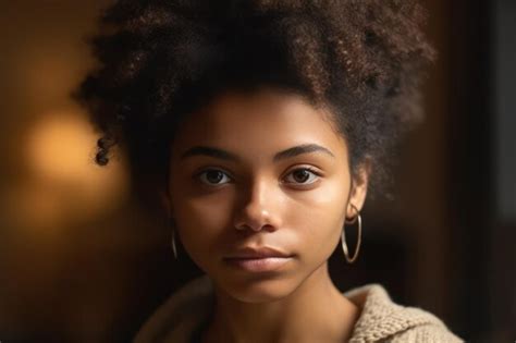 Premium Photo Indoor Shot Of Serious Dark Skinned Female Freelancer Has Afro Hairstyle