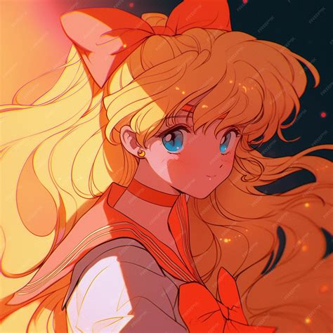 Premium Photo Anime Girl With Long Blonde Hair And Blue Eyes Staring