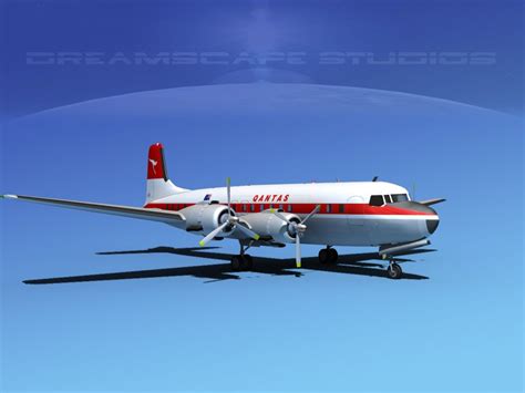 Douglas Dc 7b Qantas Modelo 3d 89 3ds Unknown Dwg Dxf Lwo Max