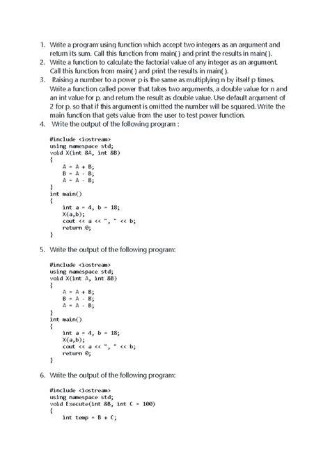 Entrepreneur Skills 1 Write A Program Using Function Which Accept