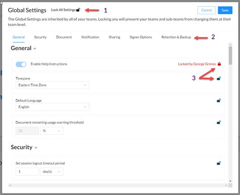 General Global Settings Signority Secure ESignature Solutions