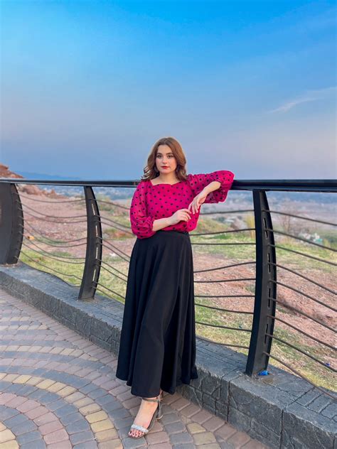 Skirt And Top Pink Polka Dots Haleema Shazia