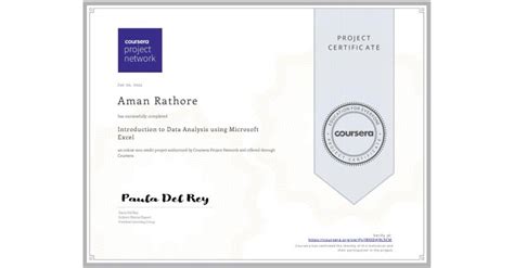 Just Completed The Introduction To Data Analysis Using Microsoft Excel