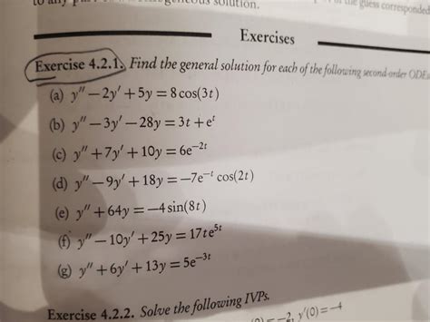 Solved Exercise 4 2 1 Find The General Solution For Each Of