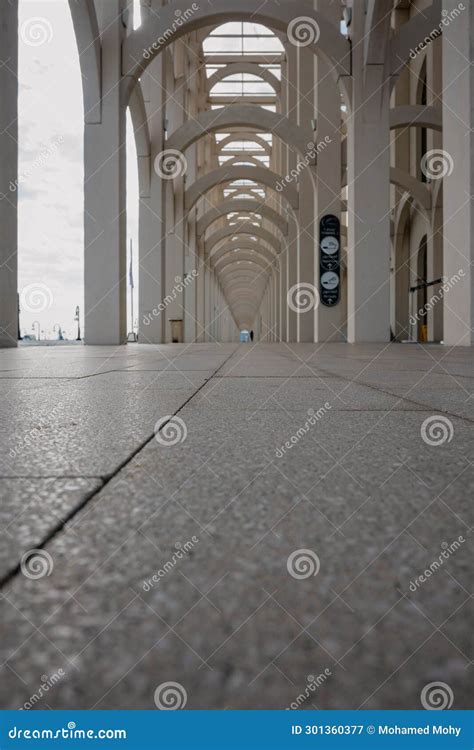 Interior Columns At The Cruise Terminal Doha Port Editorial