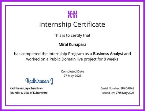 miral kunapara on linkedin businessanalyst internshipcompletion
