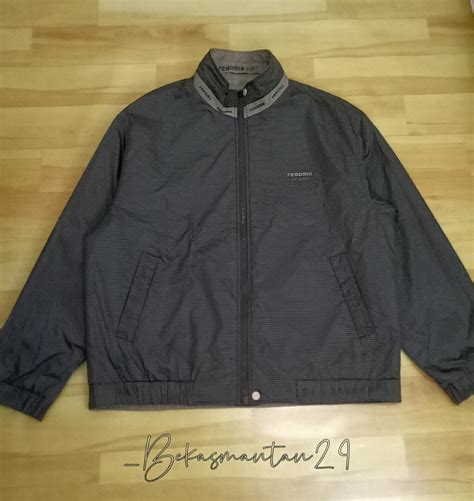Jaket Renoma Timbal Balik Fesyen Pria Pakaian Baju Luaran Di