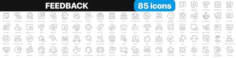 Premium Vector Feedback Line Icons Collection Evaluation Rating
