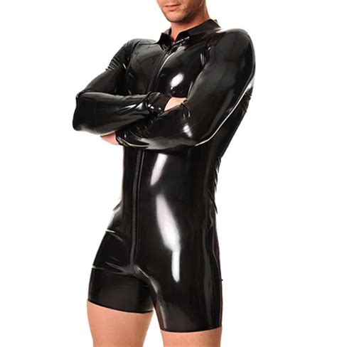 Buy Long Sleeves Latex Leotard Front Zip Sexy Latex