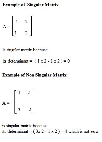 What Is Non Singular Matrices
