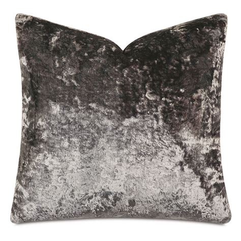 Sonny Crushed Velvet Decorative Pillow In Nickel Eastern Accents