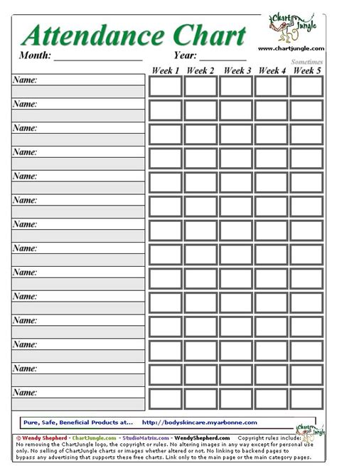 Vbs Attendance Sheet Template