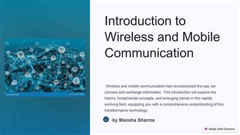 Introduction To Wireless And Mobile Communicationpptx