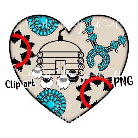 Heart Navajo Basket Design Clip Art Png Hogan Sublimation Native