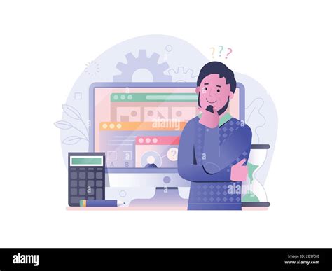Personal Ability Test Concept With Young Employee Stock Vector Image