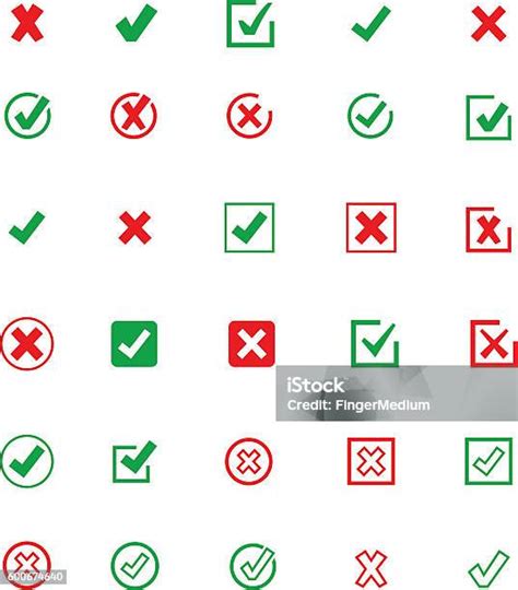 Check Mark Icon Set向量圖形及更多剔號圖片 剔號 十字形 形狀 Ok Istock