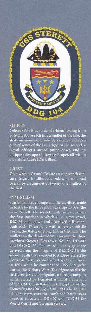 Ddg 104 Ships Crest Sterett Association