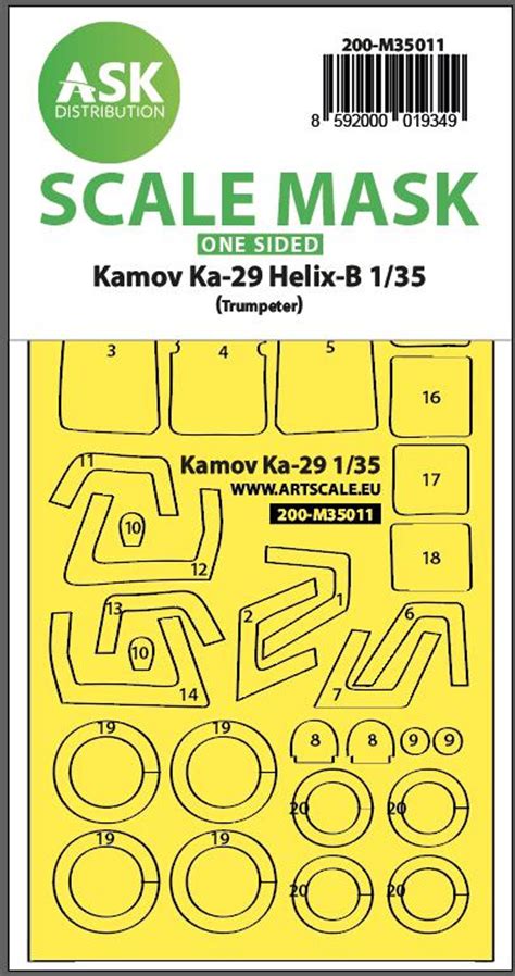 1/35 Art Scale Kamov Ka-29 Helix-B one-sided painting mask forTrumpeter ...